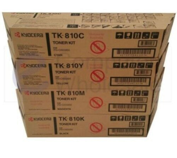4x Pack Genuine Kyocera TK-810-BK/C/M/Y Toner Cartridge Set for FSC8026N [TK810-SET]