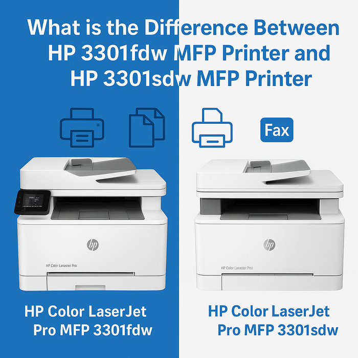 What is the difference between hp 3301fdw MFP printer and hp 3301sdw M