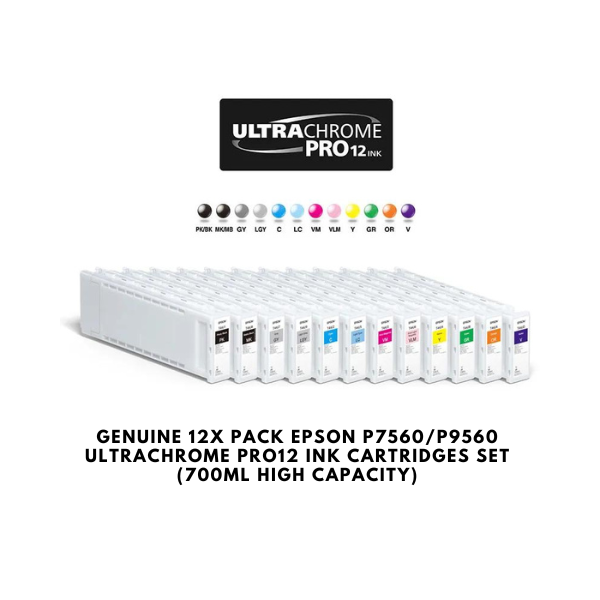Genuine 12x Pack Epson P7560/P9560 UltraChrome PRO12 Ink Cartridges Se