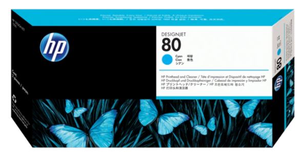 Genuine HP #80 Cyan PrintHead & Cleaning Kit C4821A | DesignJet 1000