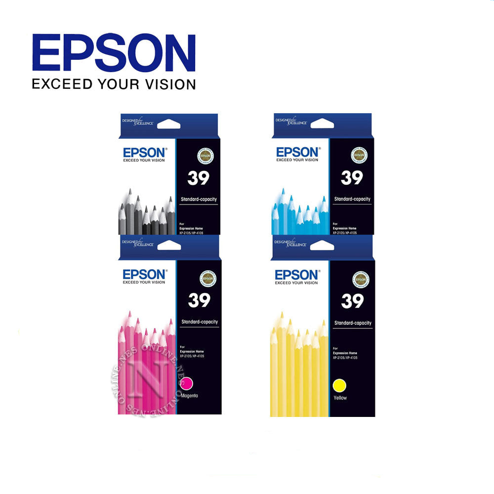 4x Pack Genuine Epson 39 Ink Set Standard Yield for XP-2105 XP-4105