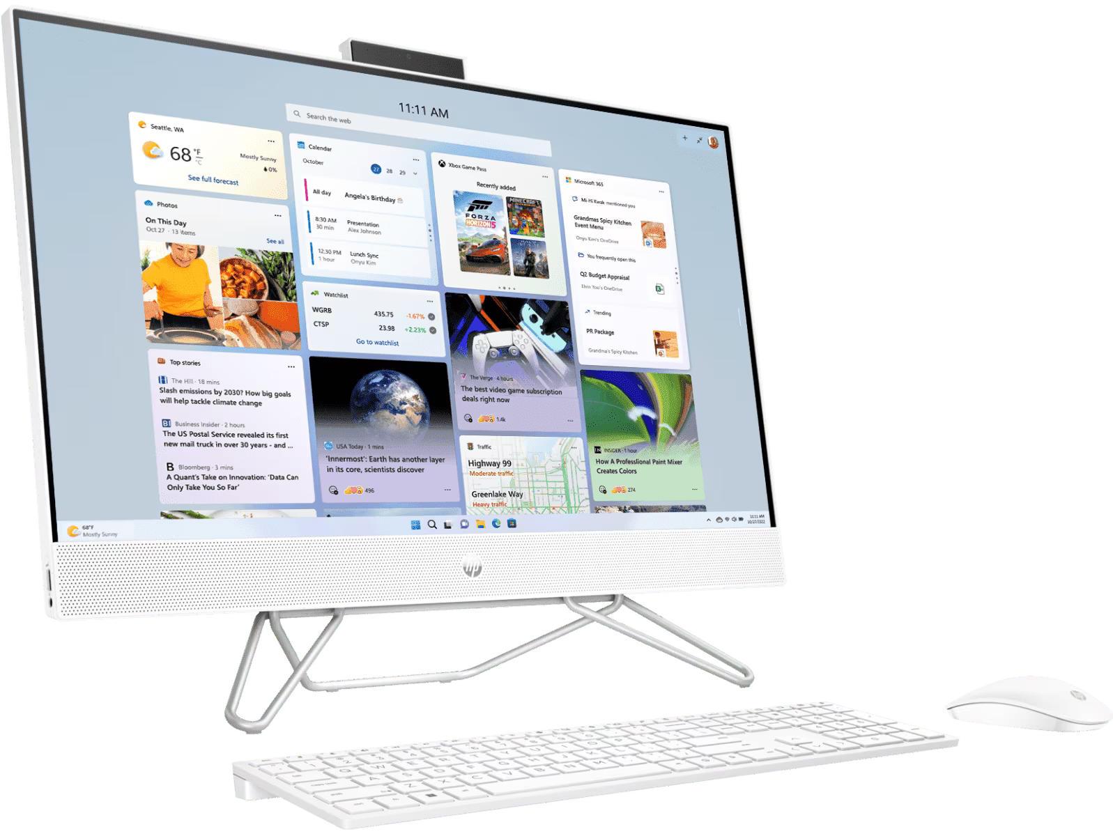 HP 27 inch AMD Ryzen 7 4700U CPU/16Gb/512GB SSD All-in-One Desktop PC ...
