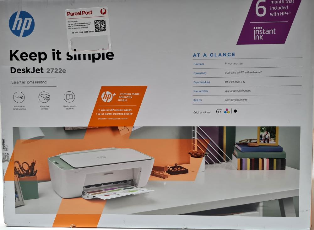 HP Deskjet 2722e All-in-One MFP Wi-Fi Printer+AirPrint #67 Ink Set ...