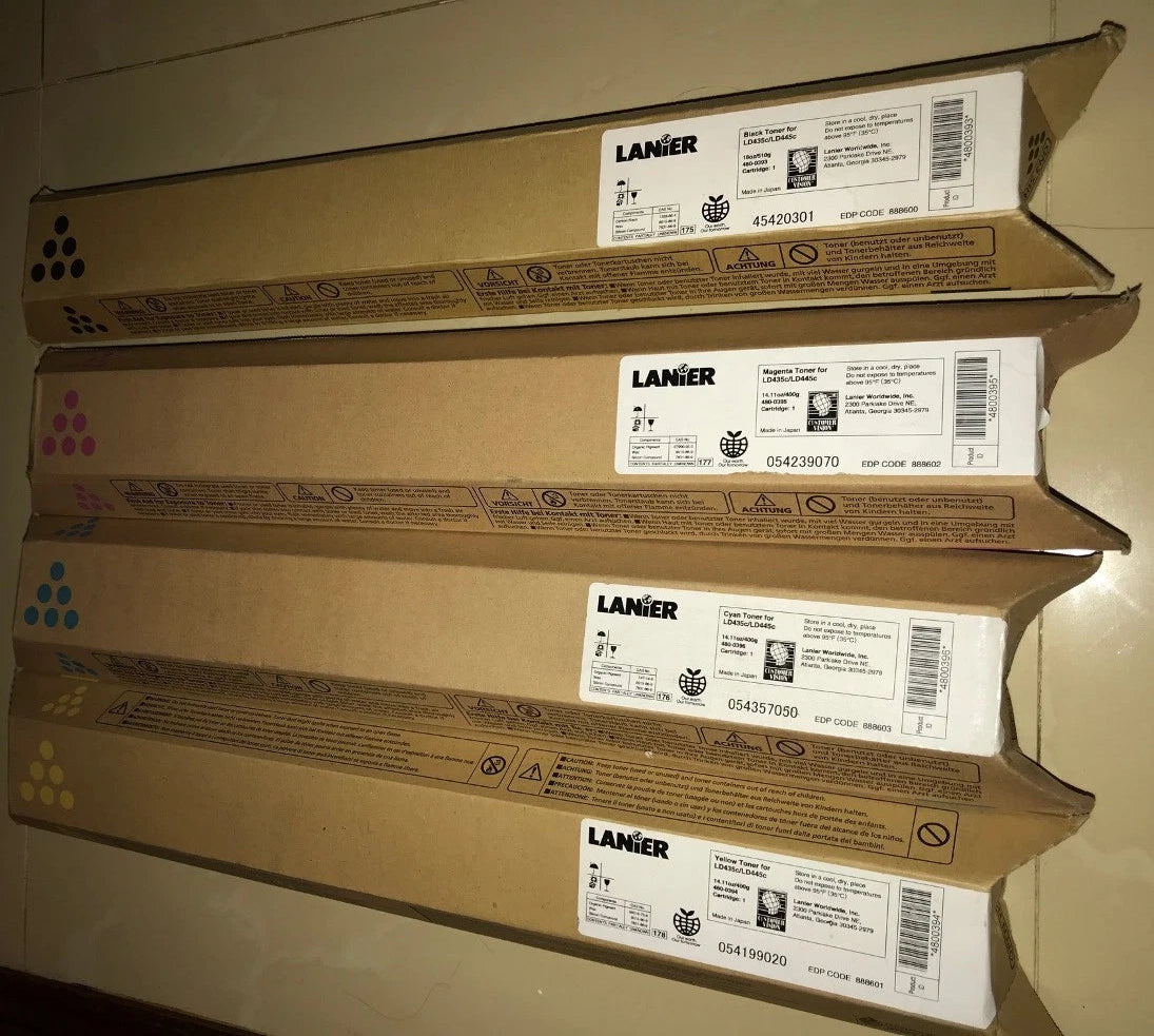 4x Pack Genuine Lanier MPC3500 MPC4500 LD435C LD445C Toner Set [888600 ...