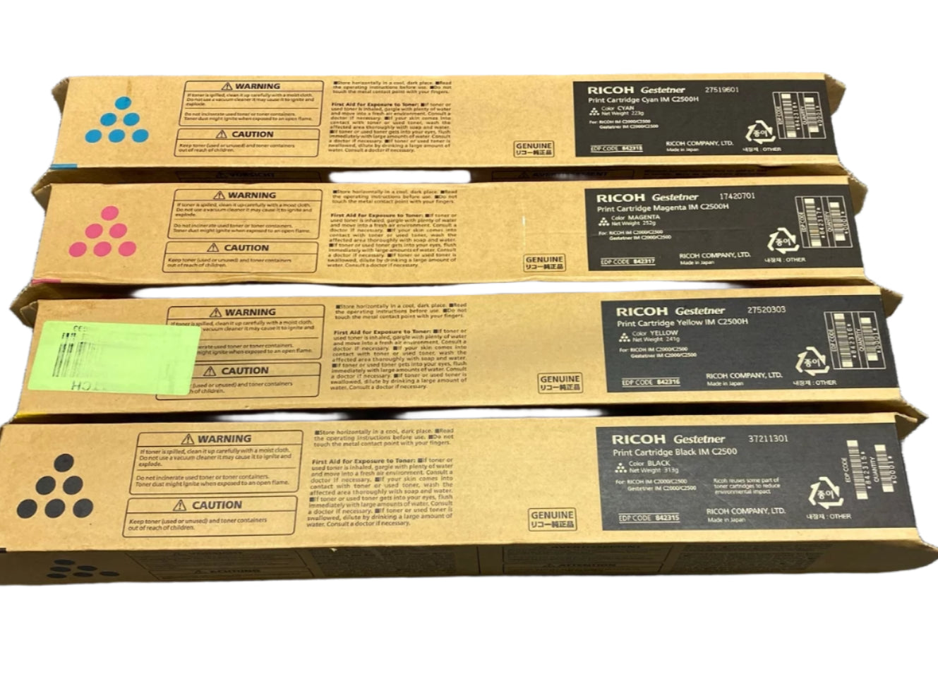 Bundle: 4x Pack Genuine Ricoh IM C2000 C2500H Toner Cartridge Set ...