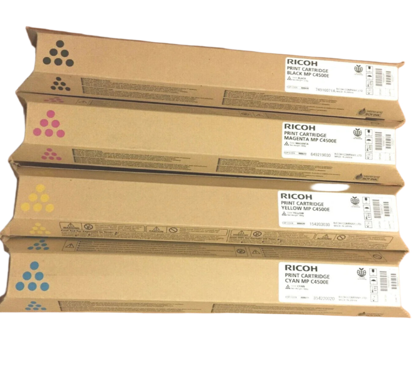 4x Pack Genuine Ricoh MP-C4500 MP-C3500 Toner Cartridge Set C/M/Y/K 23K/17K