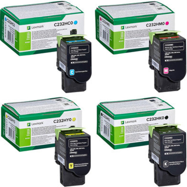 Bundle: 4x Pack Genuine Lexmark 2360K0/C0/M0/Y0 Toner Cartridge Set ...