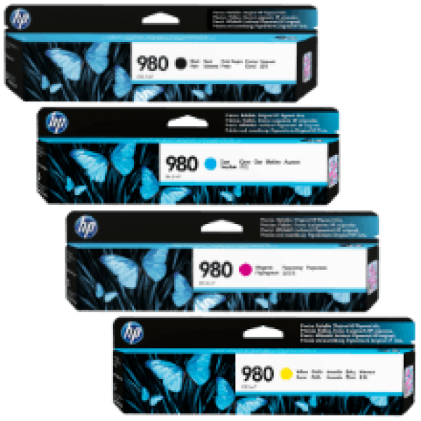 Combo Pack-4 Genuine HP 980 Ink Cartridge Set (1BK, 1C, 1M, 1Y) for HP ...