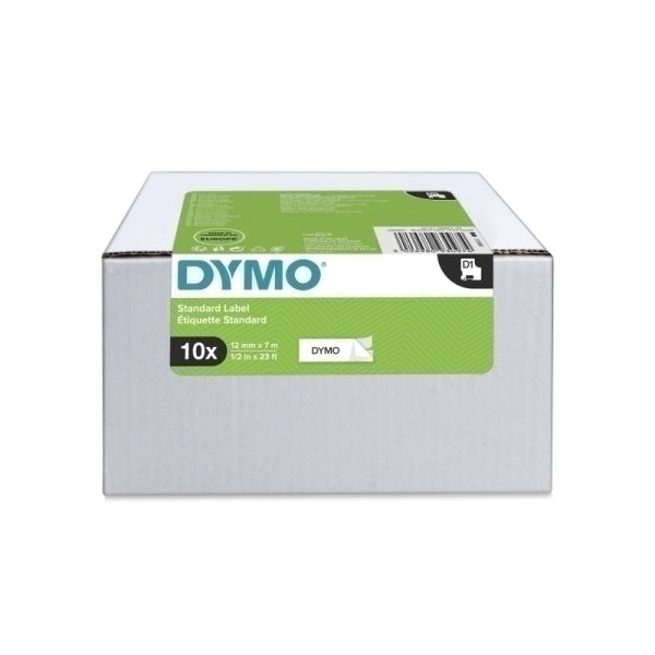 Dymo 45013 D1 Label Tape Mini Bundle 12mm Black-On-White 10x Tapes 7M ...