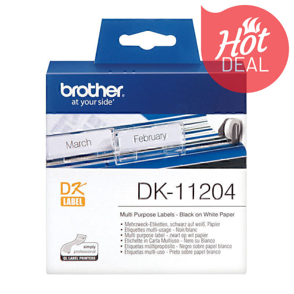 Genuine Brother DK-11204 Multi-purpose Return Address 17mmx54mm 400 La