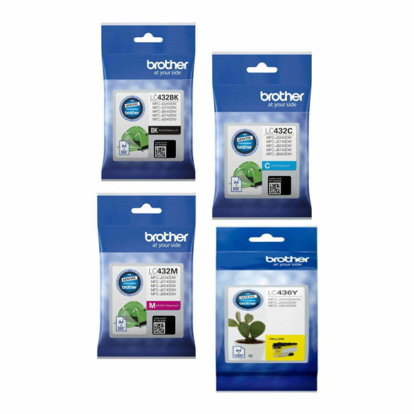 Genuine Brother LC432 C/M/Y/K Ink Set Value Pack for MFC-J5740DW/MFC-J