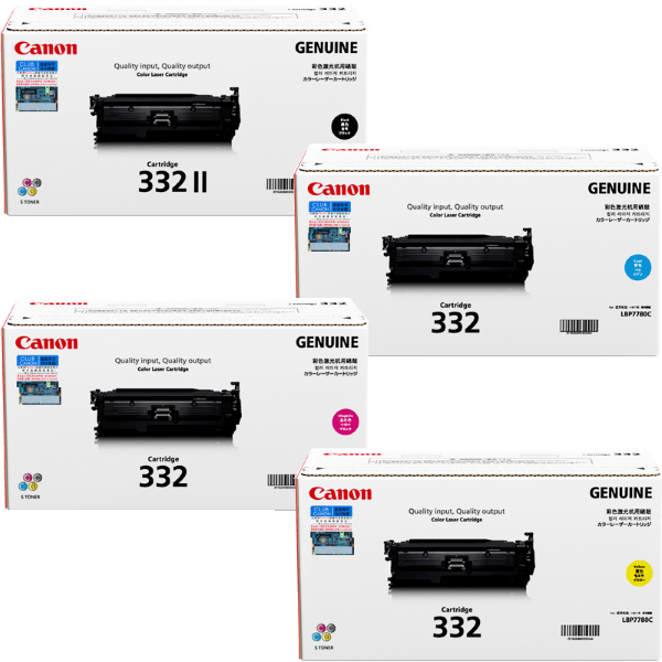 Genuine SET Canon High Yield CART332BKII CART332C CART332M CART332Y To