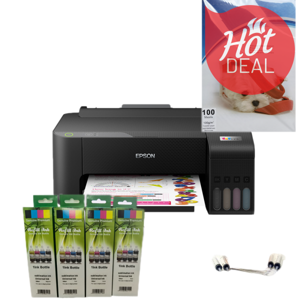 Bundle: Epson EcoTank L1218 A4 Sublimation Inkjet Printer + 4x Dye Ink ...