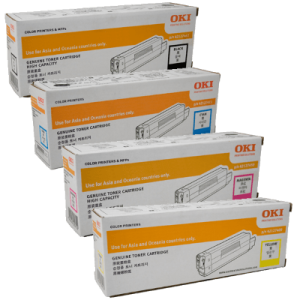 4x Pack Genuine OKI C3200 C3200n C/M/Y/K Toner Cartridge Set High Yield