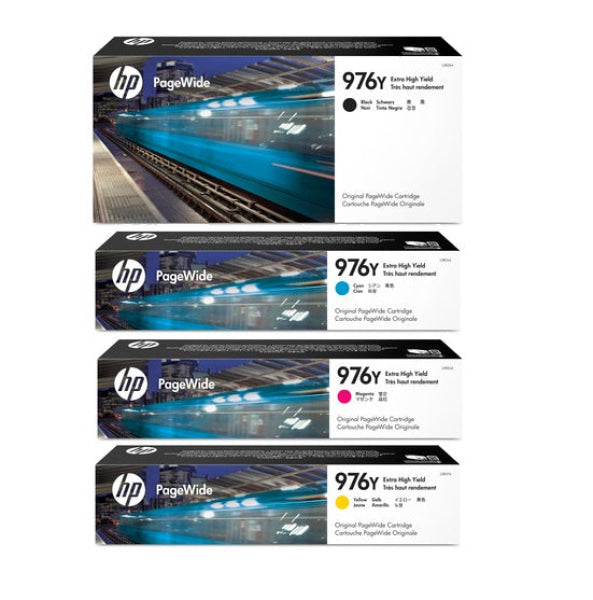 4 Pack Genuine HP #976Y Ink Cartridge Set (1BK,1C,1M,1Y) L0R08A/L0R05A ...