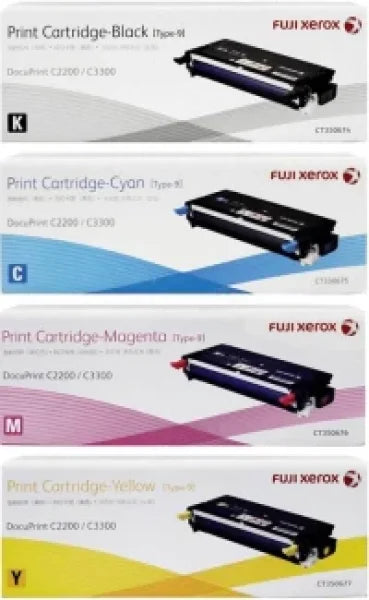 4x Pack Genuine Fuji Xerox DocuPrint C2200 C3300DX Toner Set CT350674 ...