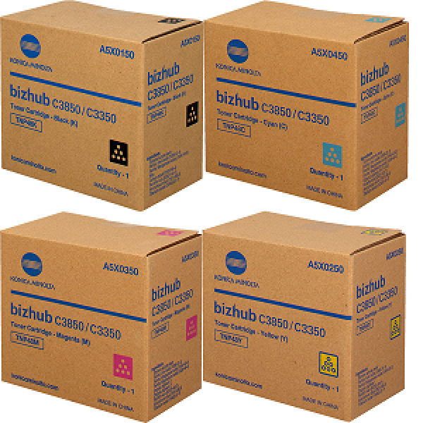 4x Pack Genuine Konica Minolta Bizhub C3350 C3850 TNP48 C/M/Y/K Toner ...