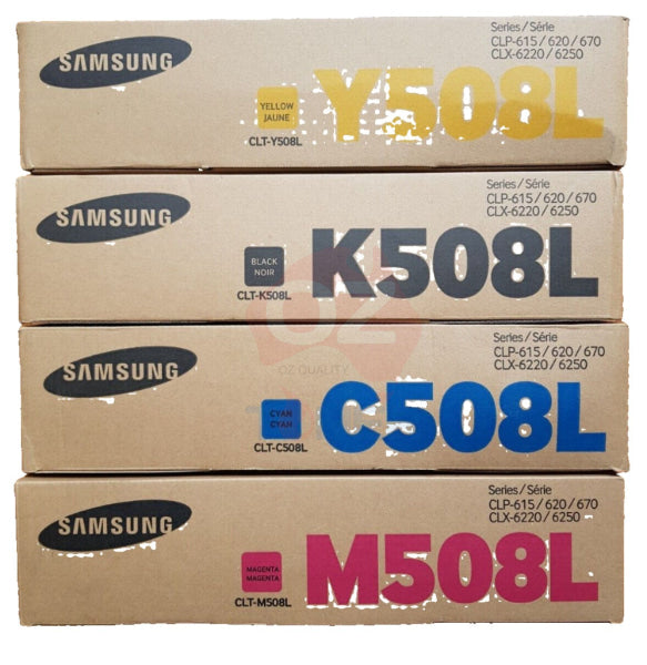 4 Pack Genuine Samsung #508L C/M/Y/K Toner Set for CLP-620 CLP-670 CLX-6220 SU191A SU058A SU325A ...