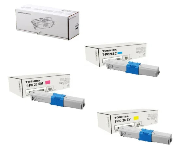 4x Pack Genuine Toshiba e-Studio 262cp 263cs Toner Set [TFC26S-C/M/Y/K]