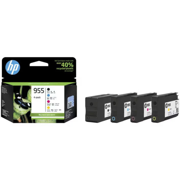 Genuine HP 955 4-Pack - HP 955 C/M/Y/K Ink Combo Pack