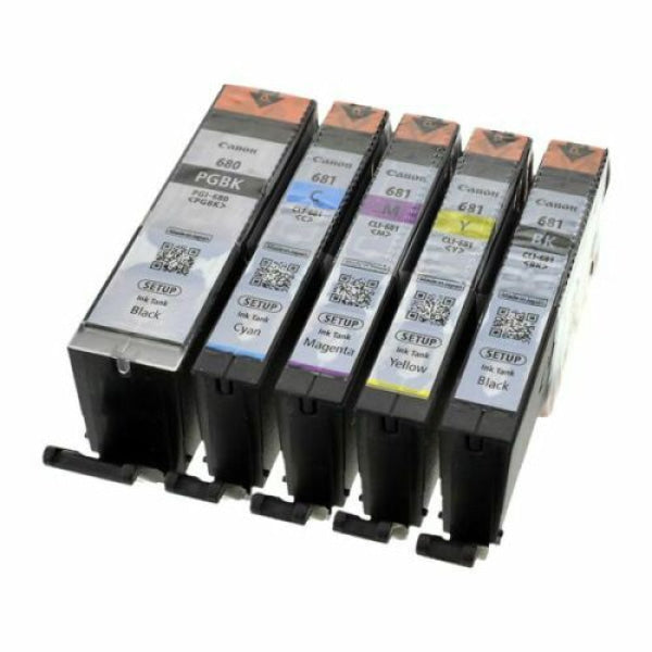 5x Pack Canon PGI-680 CLI-681 Ink Cartridge Set Standard Yield Value ...