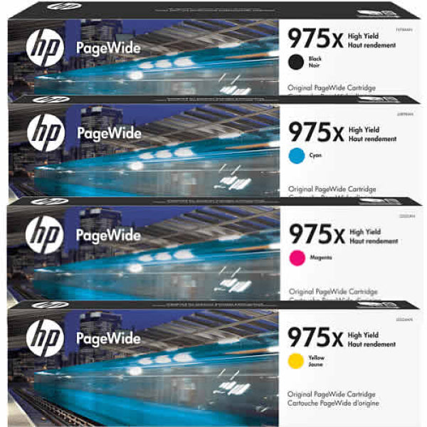 4 Pack Genuine HP 975X Ink Cartridge Set (1BK,1C,1M,1Y) L0S09AA L0S00AA ...
